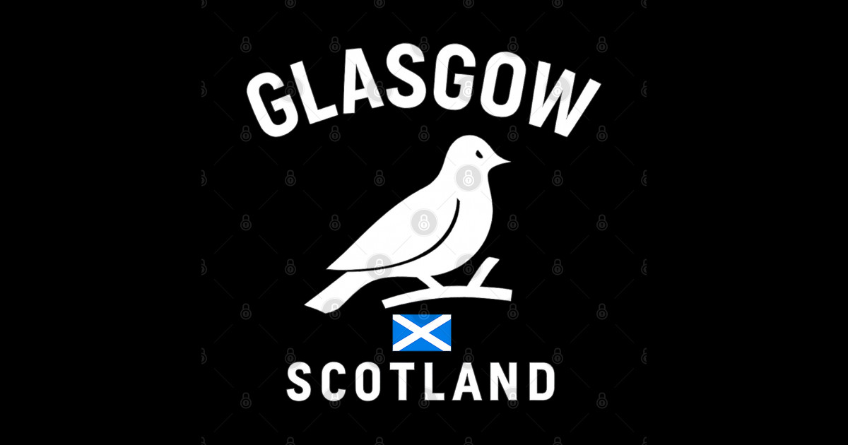 Glasgow Scotland Dove Emblem Minimalist Saltire Design - Glasgow ...