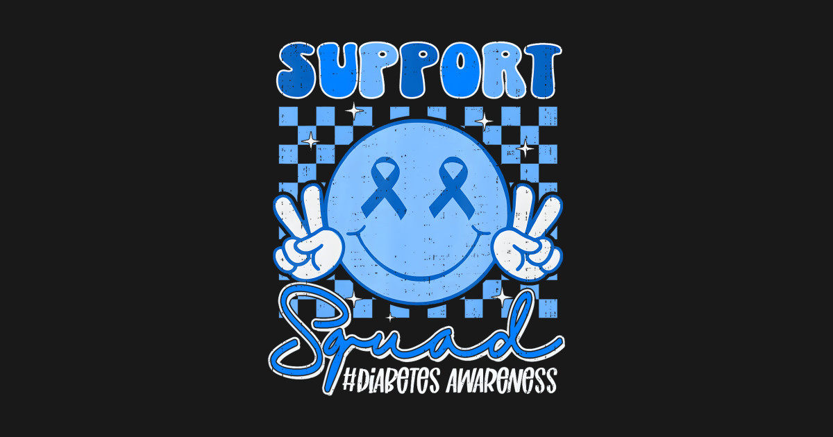 Support Type 1 Diabetes Smile T1d Ribbon Blue - Diabetes Awareness ...
