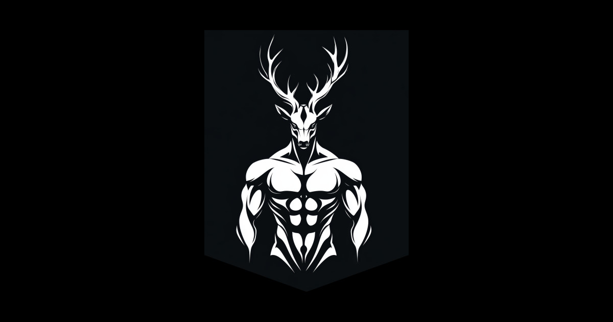 Muscular stag emblem - Strong Deer - Magnet | TeePublic