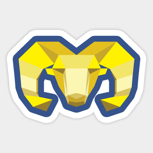 rams - Yellow Ram - Sticker | TeePublic