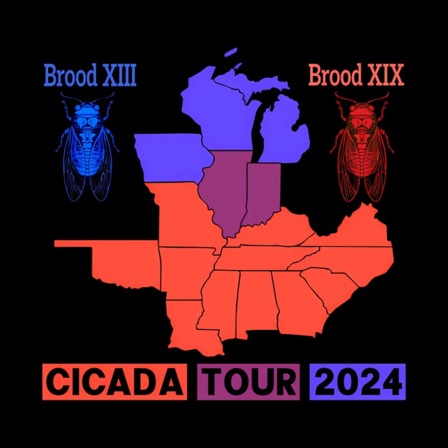 Cicada Tour 2024 Cicada Map Cicada Come Back Brood 13 17 - Cicada Tour ...