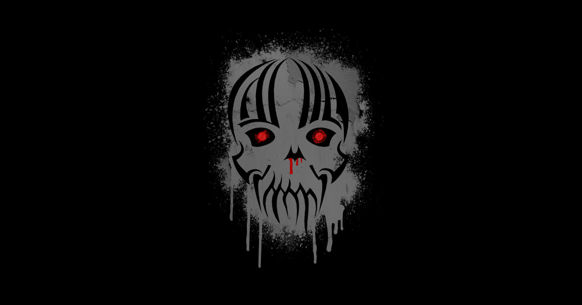 Cool Skull with Blood Drips - Bleeding Skull - Paint Brush - Sticker ...