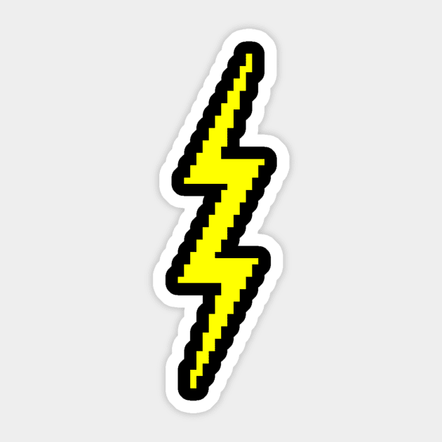 Pixel Lightning Bolt - Lightning Bolt - Sticker | TeePublic