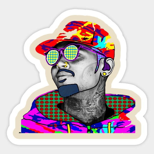 chris brown graphic - Chris Brown - Sticker | TeePublic