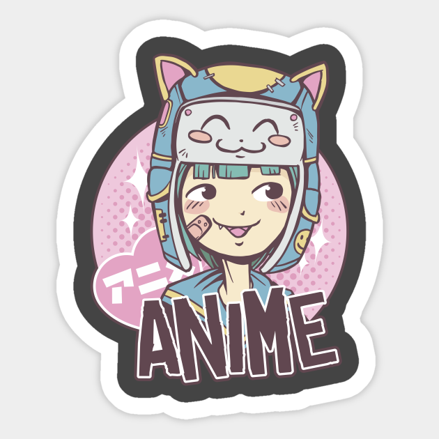 Meow Anime Cat Girl - Anime - Sticker | TeePublic