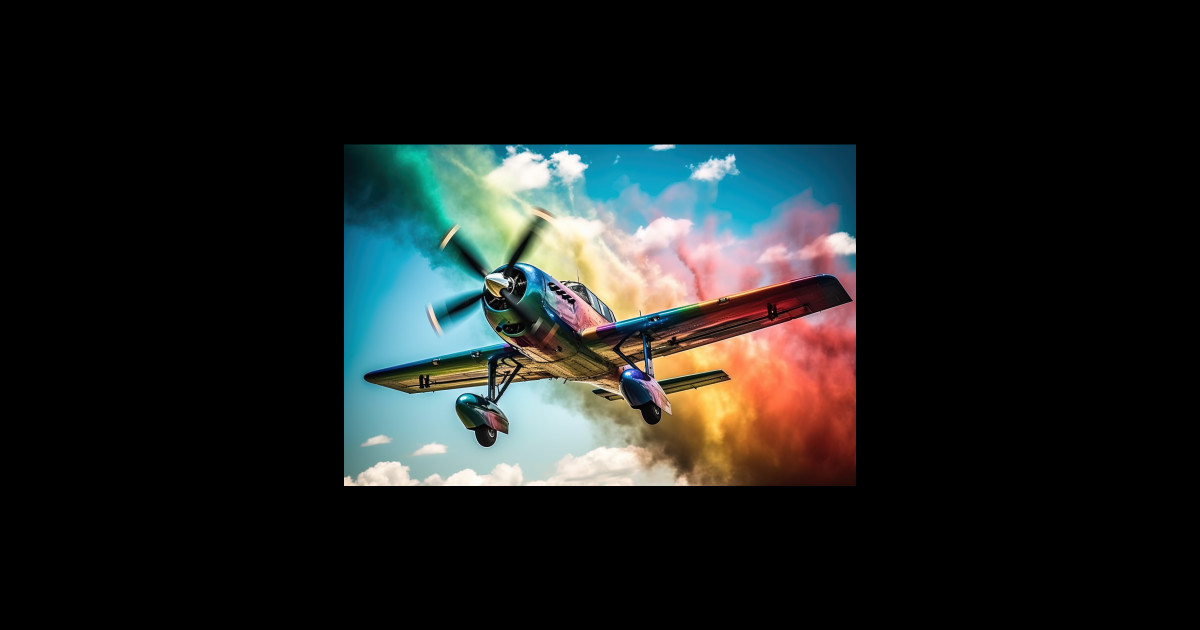 Plane in the sky color smoke - In The Sky - Posters and Art Prints ...