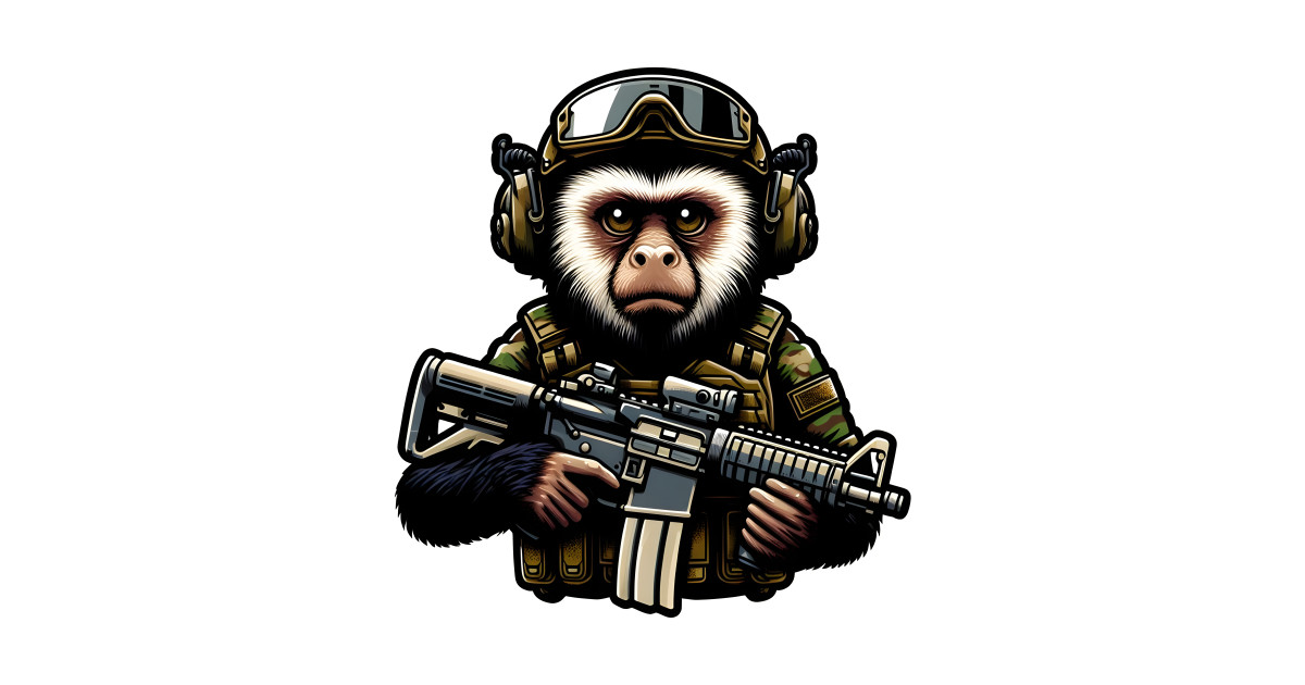Tactical Monkey - Monkey - T-Shirt | TeePublic