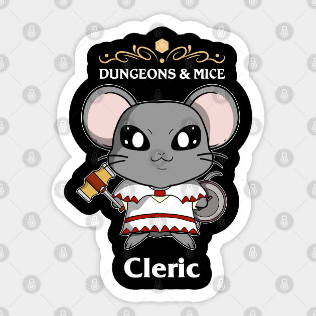 Dungeons & Mice Cleric Fantasy Tabletop RPG Roleplaying D20 Gamer ...