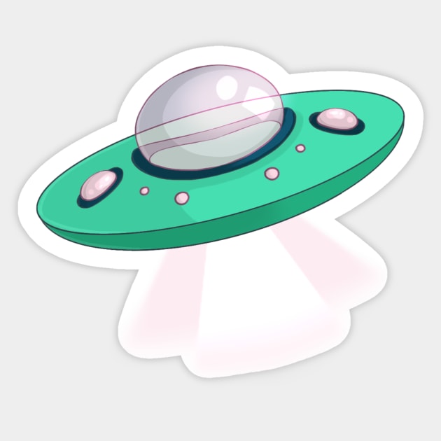 Simple UFO design - Spaceship - Sticker | TeePublic