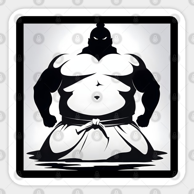 Sumo wrestler silhouette - Sumo Wrestler - Sticker | TeePublic