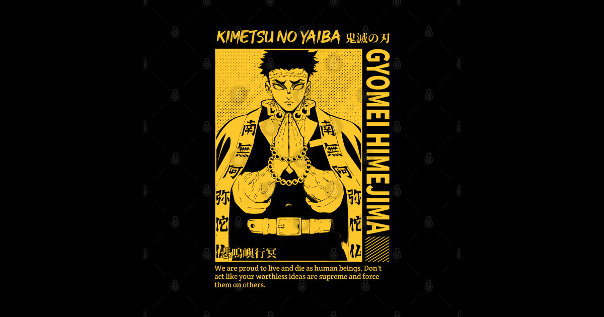 Gyomei yellow demon - Demon Slayer Kimetsu No Yaiba - Sticker | TeePublic