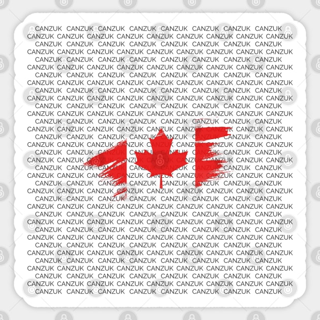 Canada Flag with CANZUK Wording Background - Canada - Sticker | TeePublic