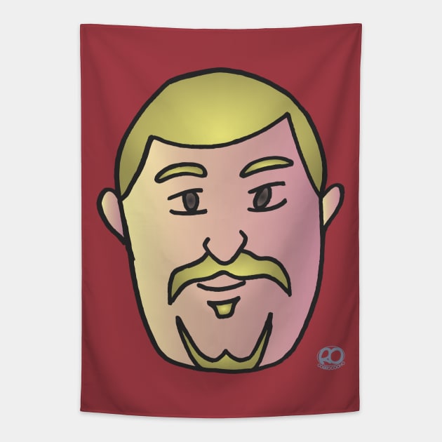 Omi face - Cartoon Caricatura Bigote Mustache - Tapestry | TeePublic