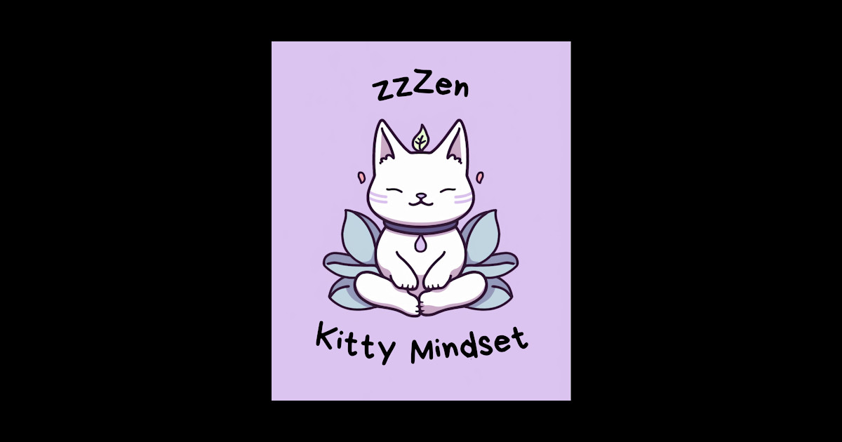 Kawaii Cute Yoga Meditating Cat - Kawaii Cute Meditating Cat - Sticker ...