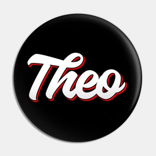 Theo Name Cool 70s Retro Font Pins and Buttons for Sale | TeePublic