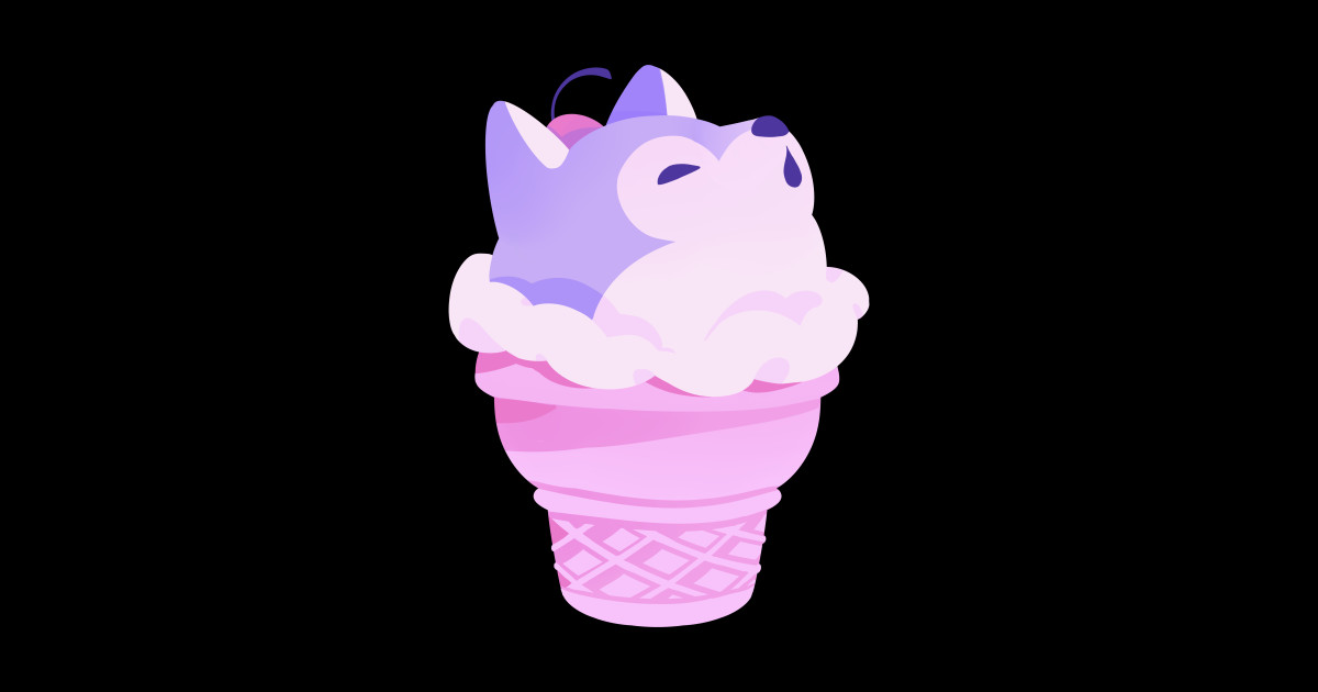 Husky Sundae - Kawaii - Sticker | TeePublic