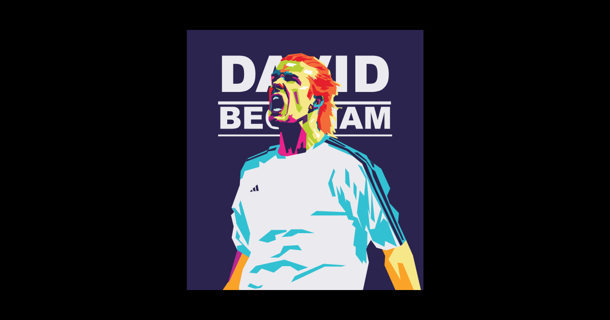 David Beckham In Wpap Art Style - David Beckham - Sticker | TeePublic