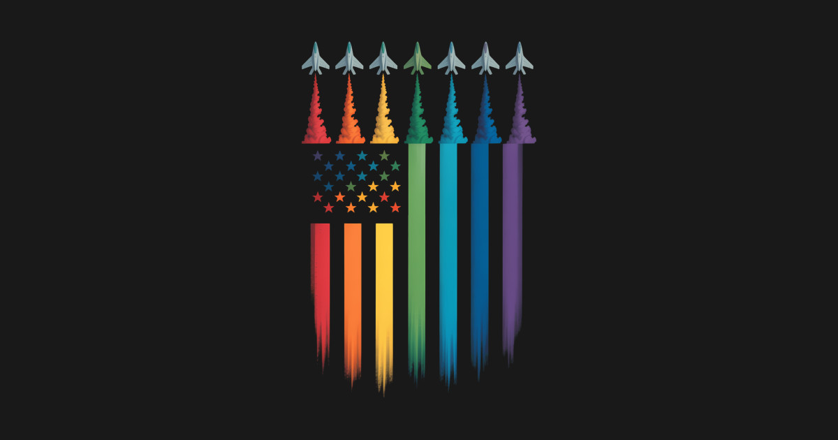 Gay Pride Rainbow Flag Fighter Jet Plane Lgbtq - Lgbtq - T-Shirt ...