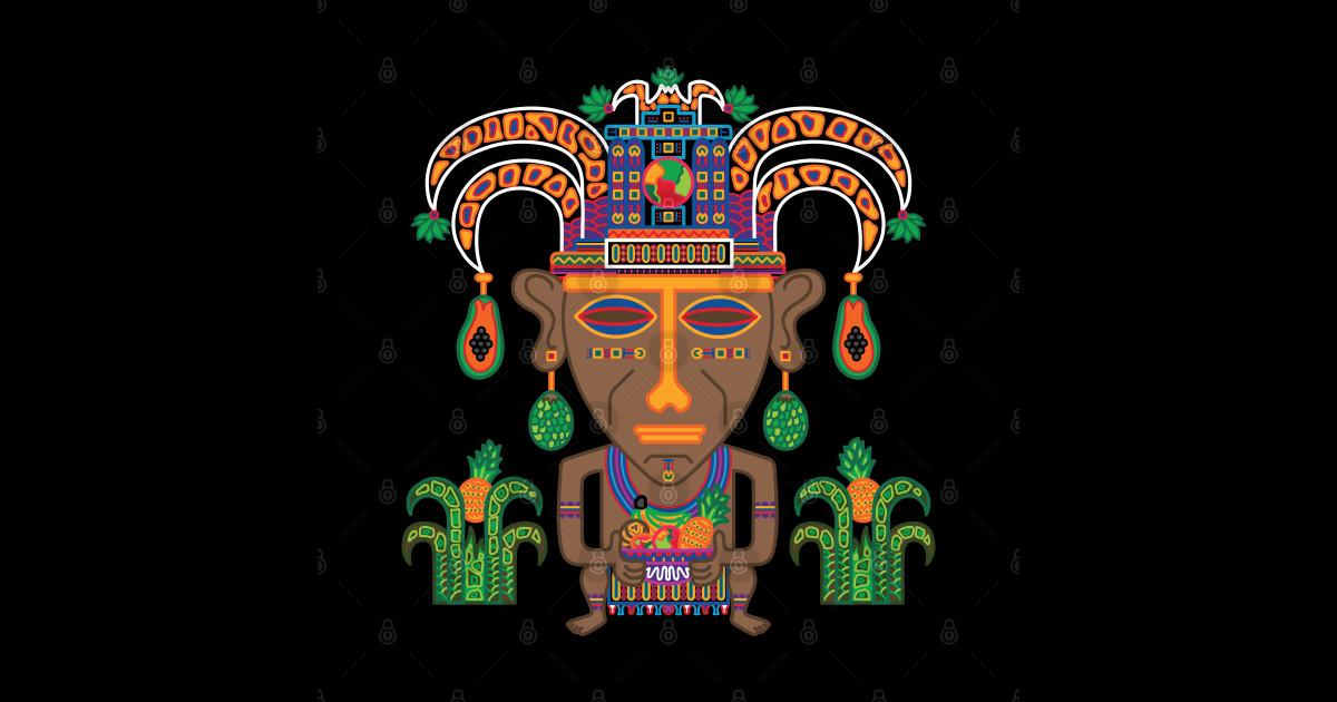 MUISCA CHIBCHA COLOMBIA FRUIT INDIAN MASK - full colour - Indigenous ...