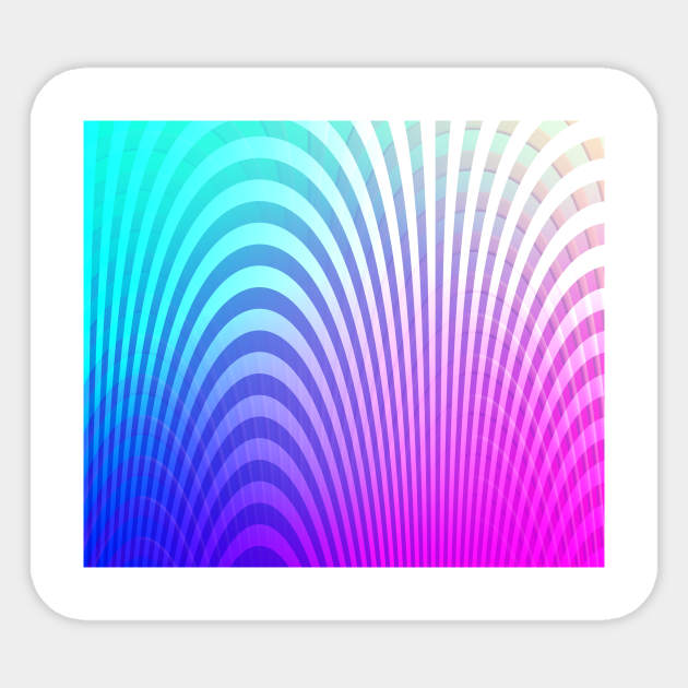Rainbow Ombre Wave Pattern - Wave - Sticker | TeePublic