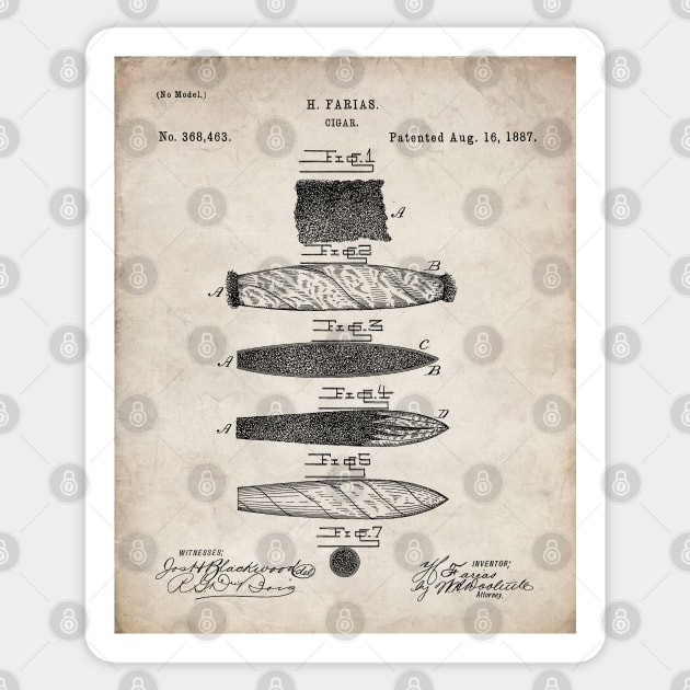 Cigar Making Patent - Cigar Smoker Smoke Tobacco Shop Art - Antique ...