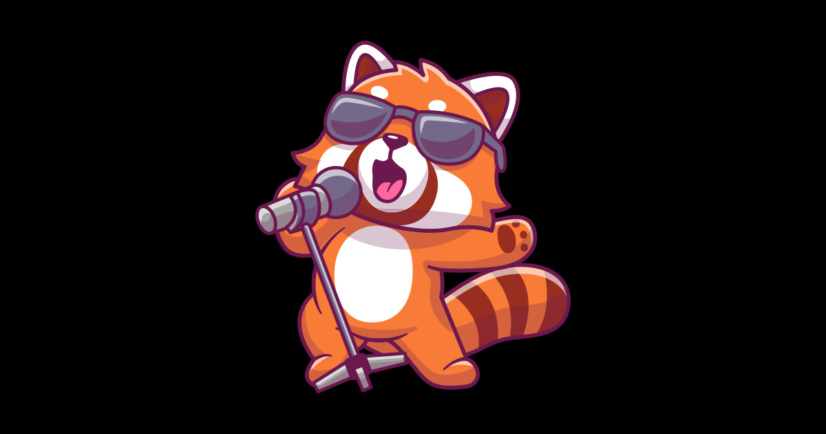 Cute Red Panda Singing Cartoon - Cute Red Panda Singing Cartoon ...