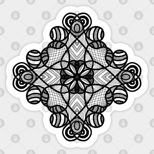 Pinstripe mandala - Mandala - Sticker | TeePublic