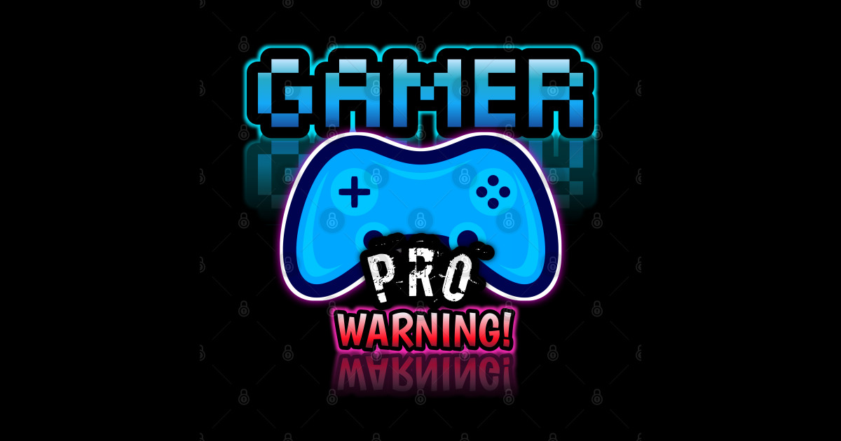 Gamer Pro Warning - Gamer Pro - Sticker | TeePublic