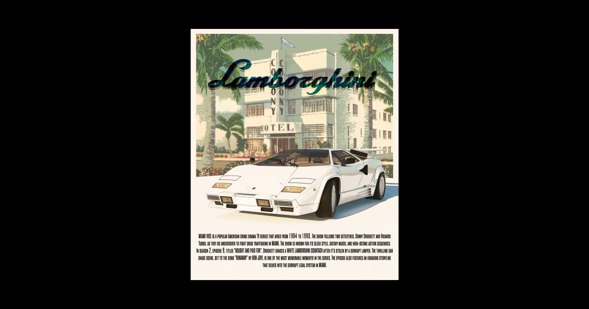 Miami Vice Forever - Countach Colony - Miami - Sticker | TeePublic