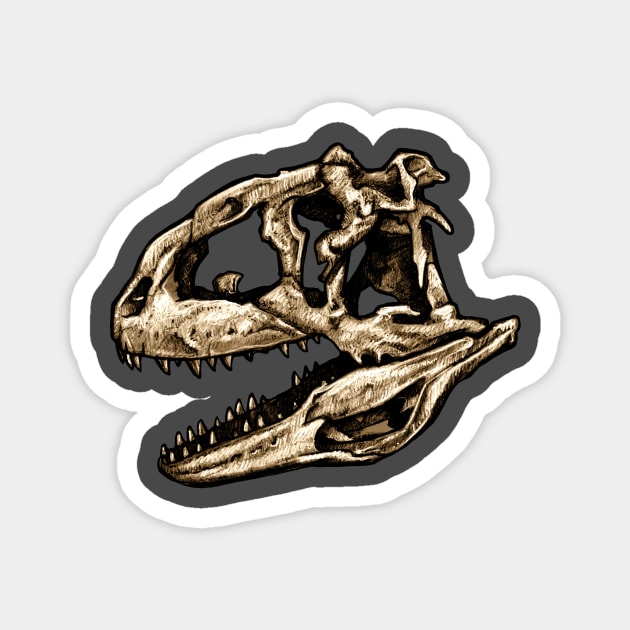 Dinosaur Skull Majungasaurus Sticker - Dinosaur - Magnet | TeePublic