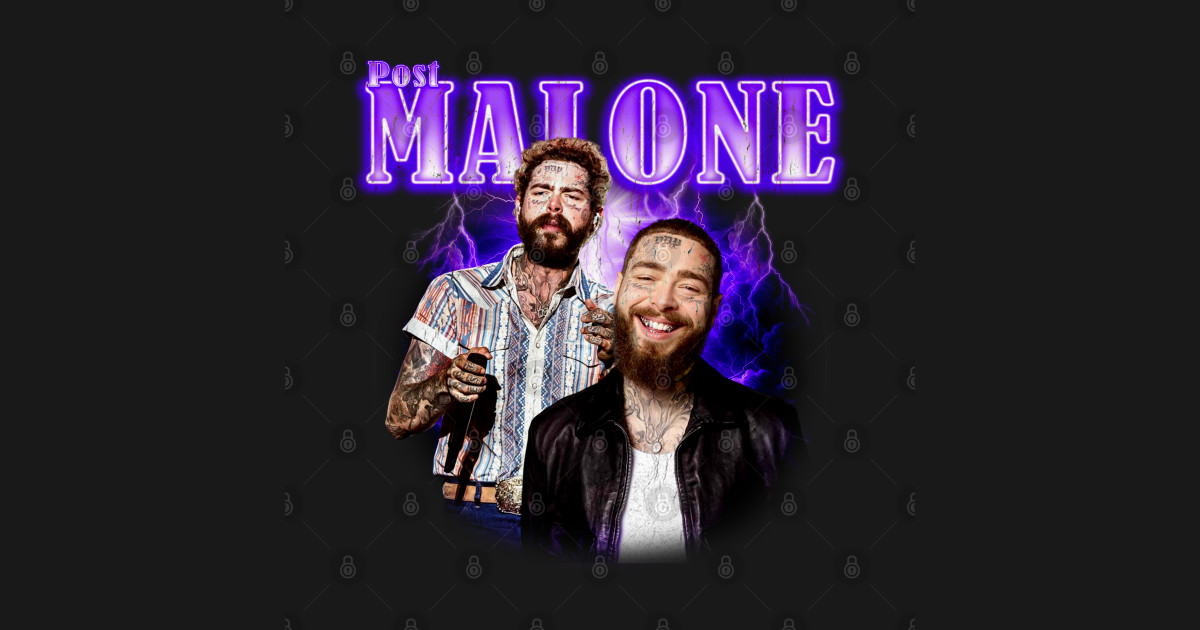 Vintage Glow Rapper Music Rock - Post Malone - T-Shirt | TeePublic