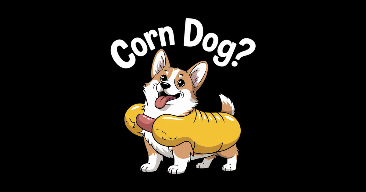 Corgi Corn Dog - Corgi Corn Dog - Sticker | TeePublic