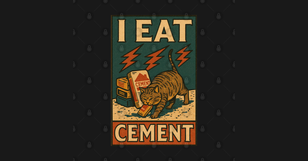 I Eat Cement Funny Cat Meme Internet Memes Funny Memes Gen-Z - Retro ...