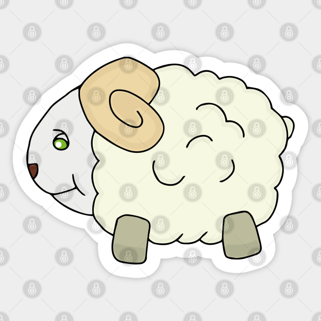 Cute Ram - Animal Lover Gifts Funny - Sticker | TeePublic