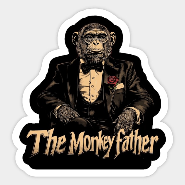 The monkey father - Monkey - Sticker | TeePublic