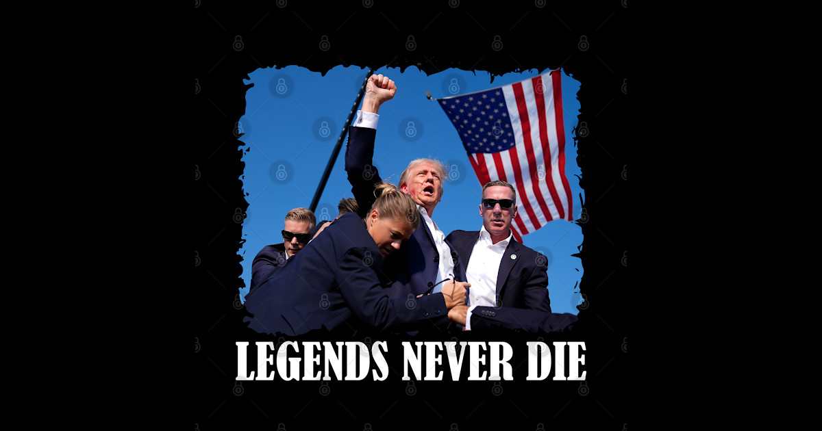 Trump Shot Legends Never Die 2024 US Flag Vintage - Trump Shot Legends ...
