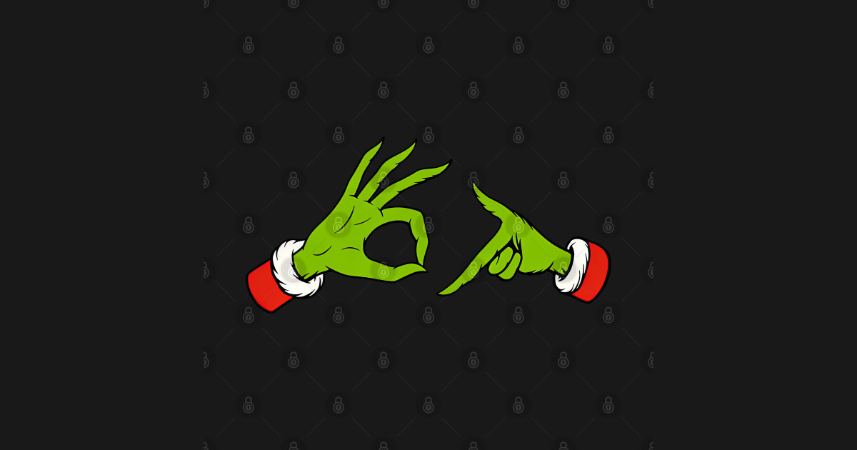 Grinch Christmas - Symbol Hand - Funny Christmas - T-Shirt | TeePublic