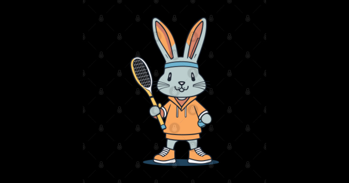 Rabbit Tennis Player - Rabbit - T-Shirt | TeePublic