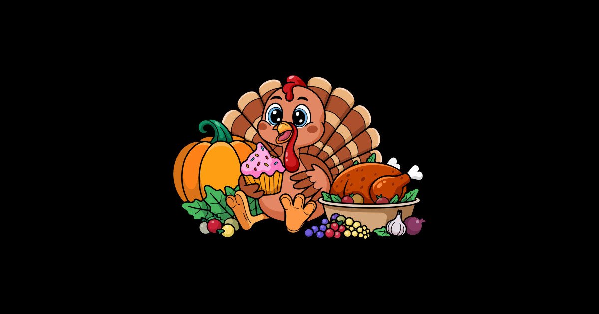 Cute Cartoon Thanksgiving Turkey - Cute Turkey - Sticker | TeePublic