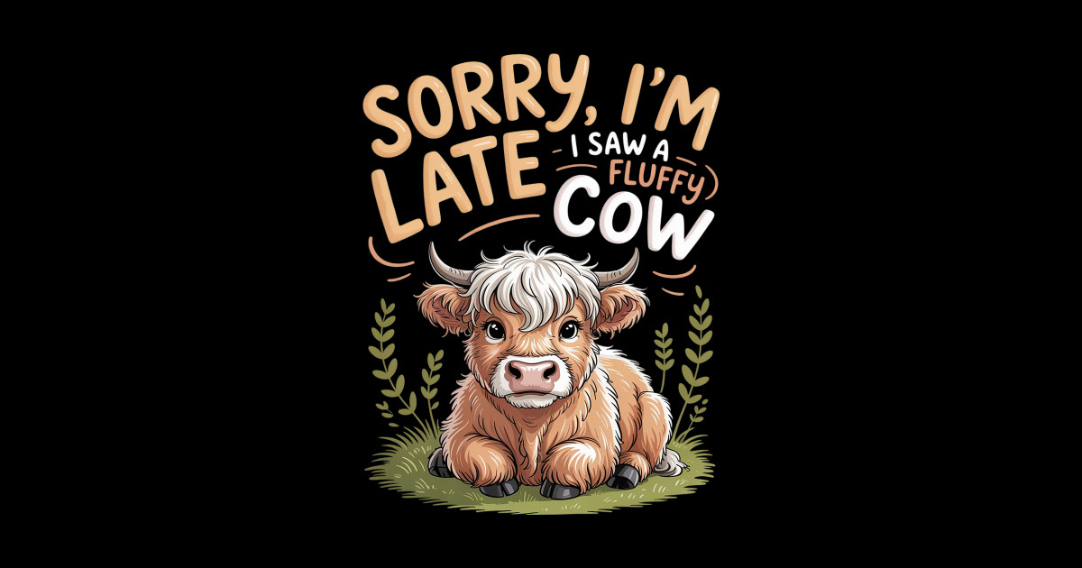 Sorry I'm Late I Saw A Fluffy Cow Highland Cow Breeder - Sorry Im Late ...