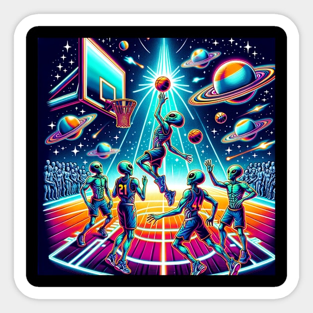 Alien Basketball Player - Basketball Lover - Sticker | TeePublic