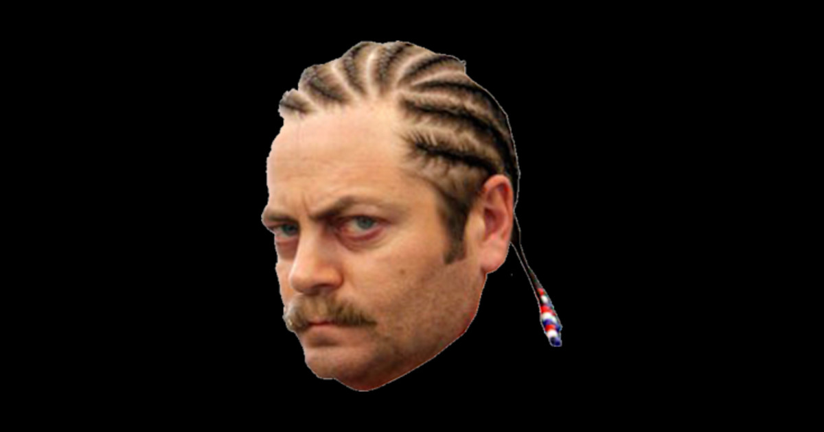 Ron Swanson Cornrows - Ron Swanson - T-Shirt | TeePublic