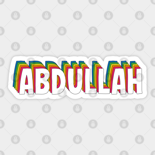 Abdullah Name Rainbow Retro - Abdullah - Sticker | TeePublic
