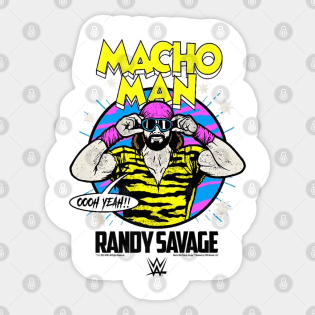 Macho Man Randy Savage Oooh Yeah Comic - Macho Man - Sticker | TeePublic