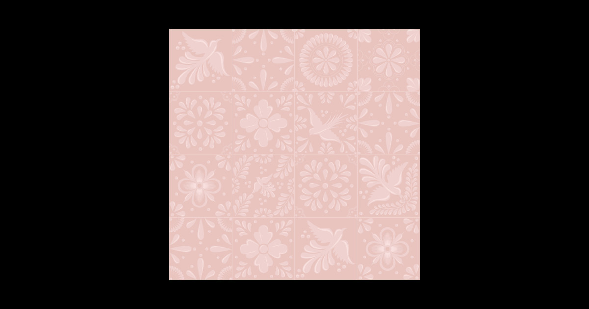 Mexican Pale Pink Talavera Tile Pattern by Akbaly - Pale Pink Talavera ...
