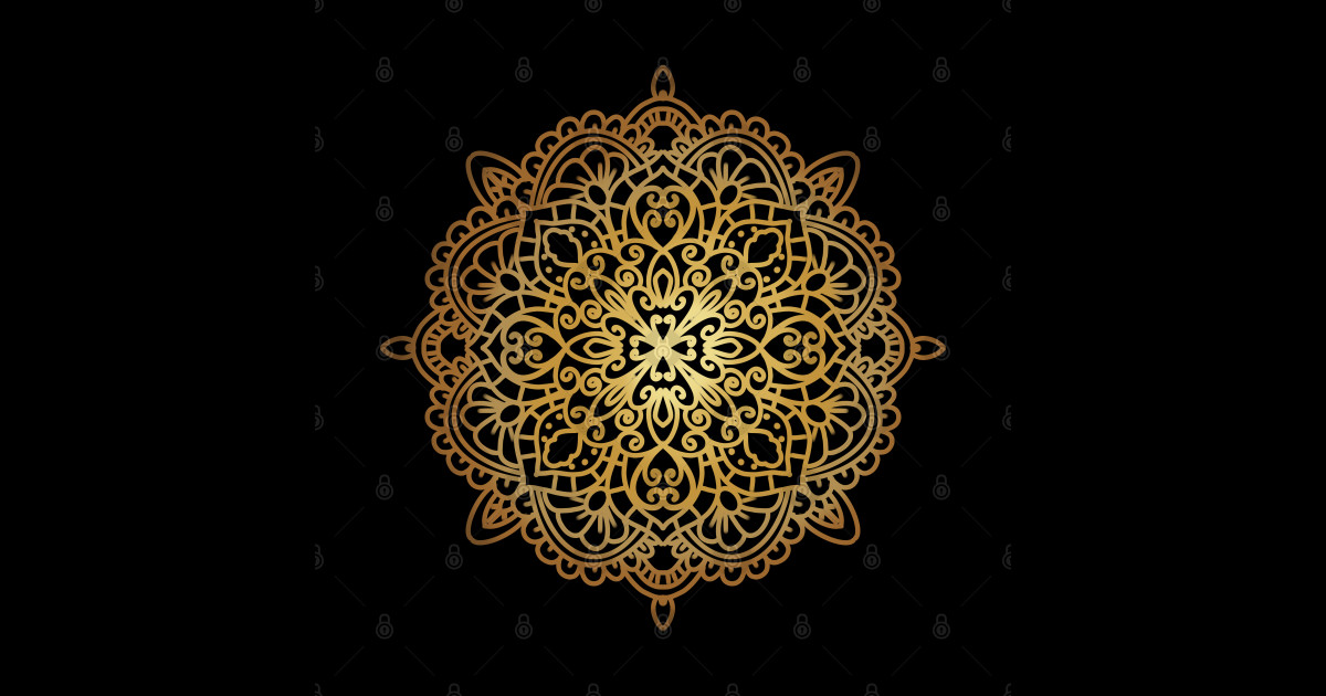 Gold Mandala - Mandala Design - Sticker | TeePublic