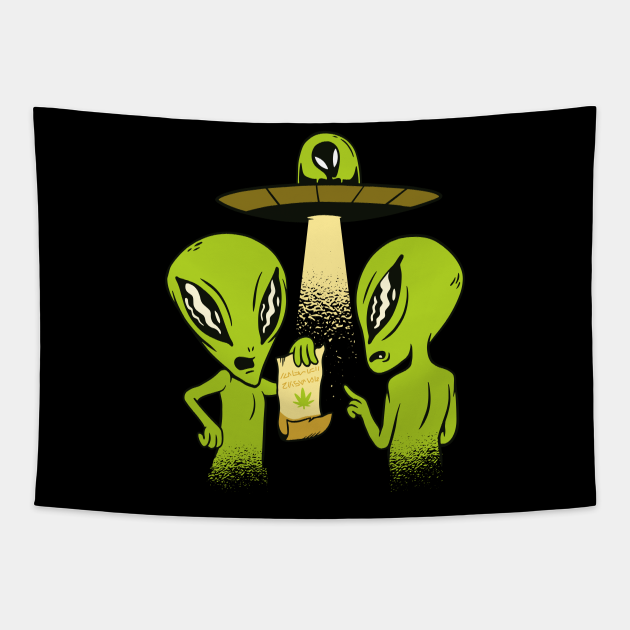 Aliens Searching For Weed Funny 420 Cannabis - 420 Weed - Tapestry ...