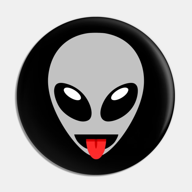 Alien Emoji With Tongue Sticking Out - Alien Emoji - Pin | TeePublic