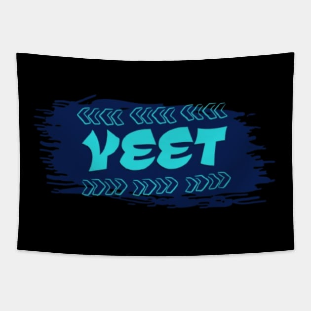 Bold YEET Graffiti - Blue Aesthetic Urban Art - Yeet - Tapestry | TeePublic