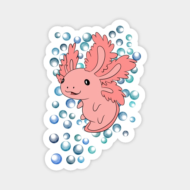 Bubbles the Axolotl - Axolotl - Magnet | TeePublic